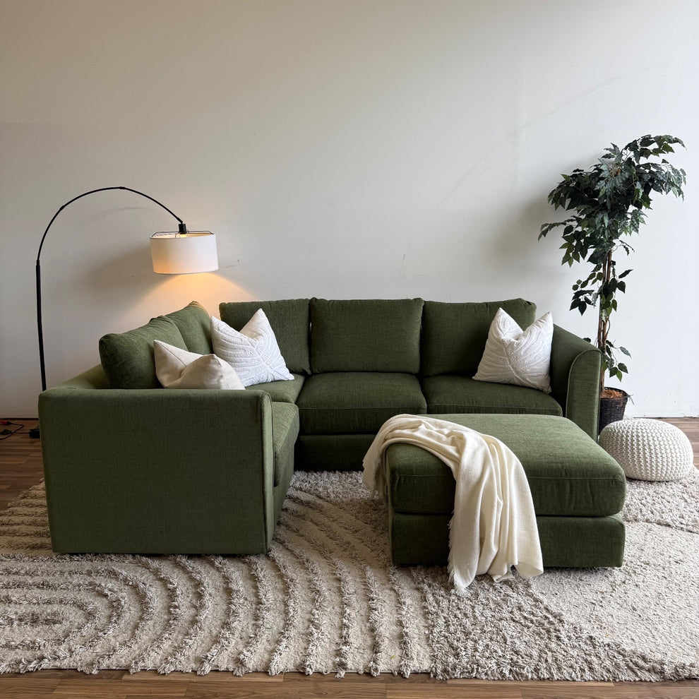 Interior Define Beckham Modular Sectional in Ivy Vintage Velvet ...