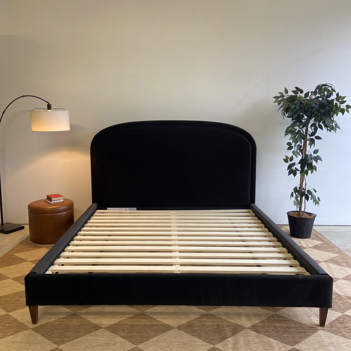 Interior Define Anson King Size Bed Frame in Black Performance Velvet ...